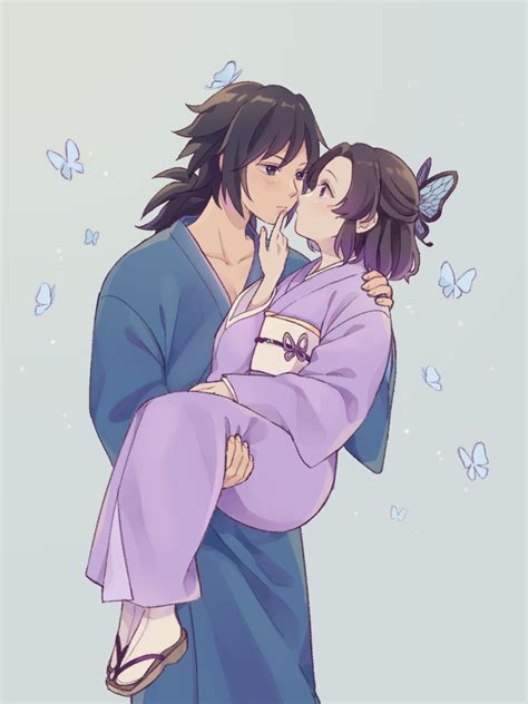 Kochou Shinobu And Tomioka Giyuu Kimetsu No Yaiba Drawn By Amefuri