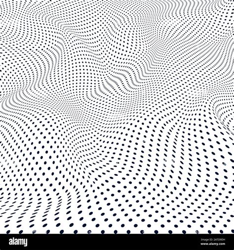 Abstract Wave Of Particles Surface Of Wave Dots Dotted Geometric Background Vector Background