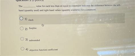 Solved The Value For Each Less Than Or Equal To Constraint