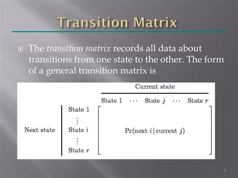Ppt 81 The Transition Matrix Powerpoint Presentation Free Download