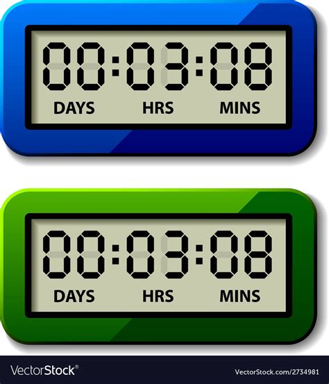 Lcd Counter Countdown Timer Royalty Free Vector Image
