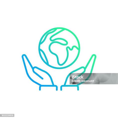 행성 그라데이션 선 아이콘을 저장합니다 Icon은 웹 디자인 모바일 앱 Ui Ux 및 Gui 디자인에 적합합니다 지속 가능한