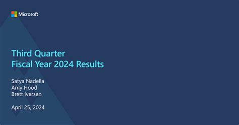 Microsoft Corporation Msft Q3 2024 Earnings Call Transcript（翻訳