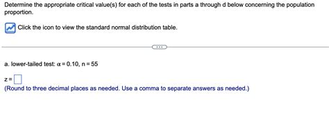Solved Determine The Appropriate Critical Value S For Each