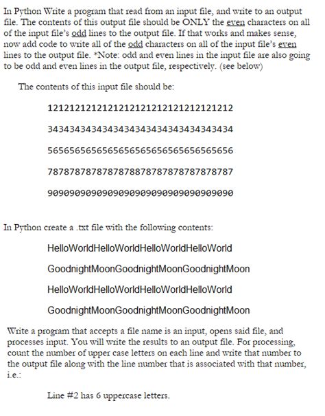 Solved In Python Write A Program That Read From An Input