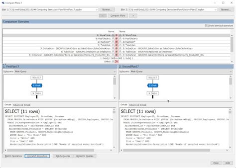 Sql Anywhere Comparing Execution Plans