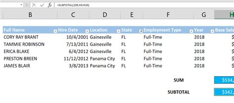 How To Excel Sum Formula Filtered Values In Datatables