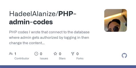 GitHub HadeelAlanize PHP Admin Codes PHP Codes I Wrote That Connect To The Database Where