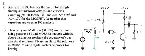 Solved V V Analyze The DC Bias For The Circuit To Chegg