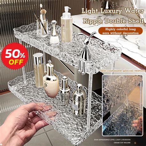 Light Luxurious Water Ripple Double Layer Storage Shelf Plastic Water