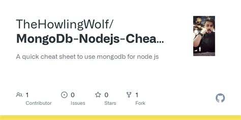 Github Thehowlingwolfmongodb Nodejs Cheat Sheet A Quick Cheat Sheet To Use Mongodb For Node Js