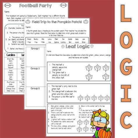 Fall Logic Puzzles Brain Teasers For Critical Thinking Ted Fast Finishers