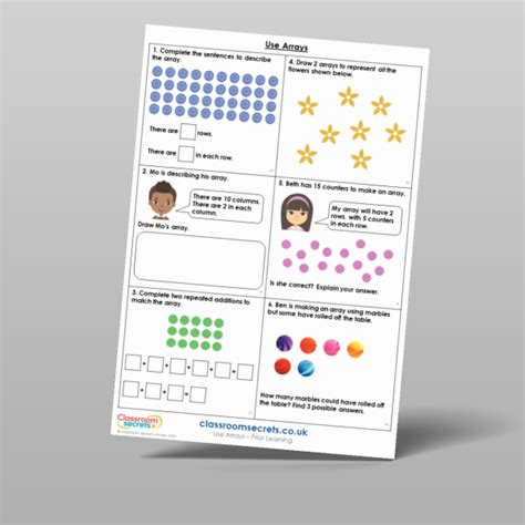 Year 2 Use Arrays Prior Learning Resource Classroom Secrets