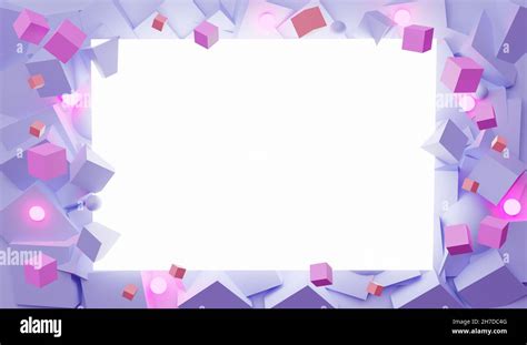 Empty White Space For A Text And Decorative Elements Surrounding It 3d