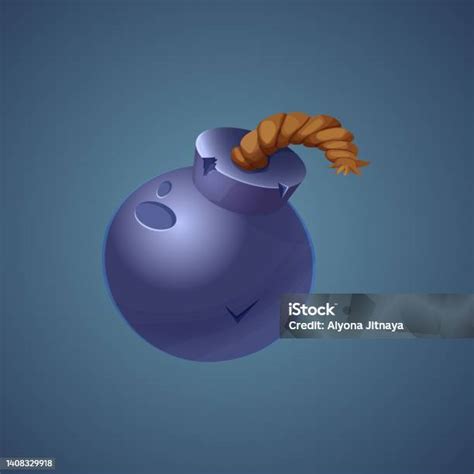 로프 Ui 게임 자산과 만화 폭탄 배경에 고립 된 만화 스타일의 아이콘 무기 공격 요소 벡터 일러스트 레이 션 2차 도형에 대한