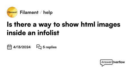 Is There A Way To Show Html Images Inside An Infolist Filament