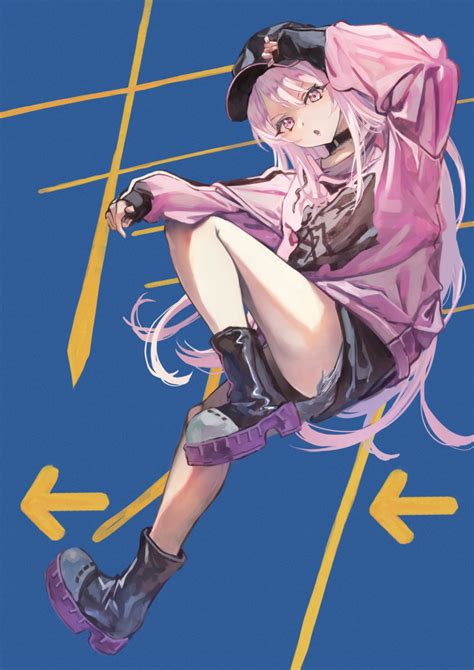 Safebooru 1other Akiyama Mizuki Androgynous Baseball Cap Black Choker
