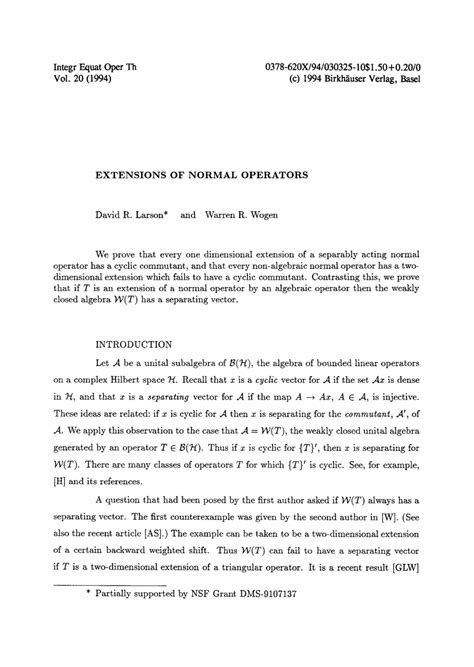 Pdf Extensions Of Normal Operators