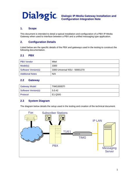 pdf dialogic ip media gateway installation and … ip media gateway