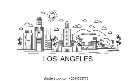 2 Thousand Los Angeles Skyline Sketch Royalty Free Images Stock