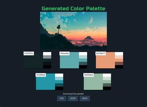 github seshaljain color palette generator a flask application to detect dominant colors in