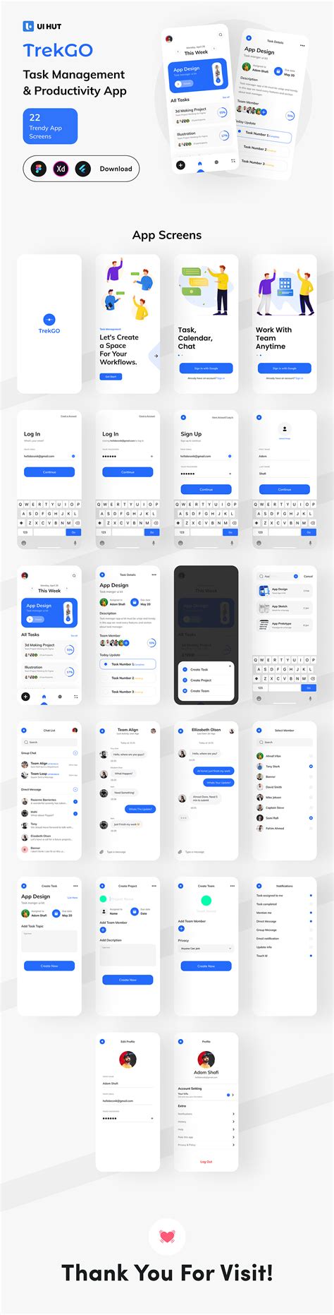 Task Management Productivity App UI Kit Behance Task Management Productivity App UI Kit Behance