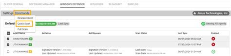 Windows Defender Client Commands Quick Scan Rmmmax
