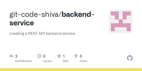 Github Git Code Shivabackend Service Creating A Rest Api Backend Service