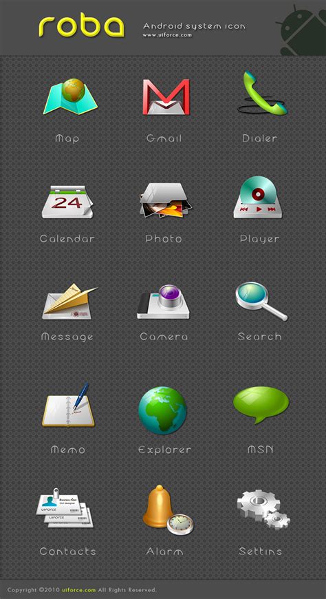 Roba Android System icon UI 图标 uiforce 原创作品 站酷 ZCOOL