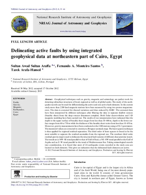 Pdf Delineating Active Faults By Using Integrated Geophysical Data At Northeastern Part Of