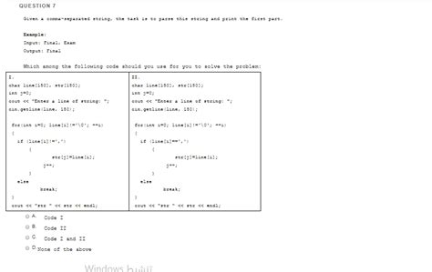 Solved Question 7 Given A Comma Separated String The Task