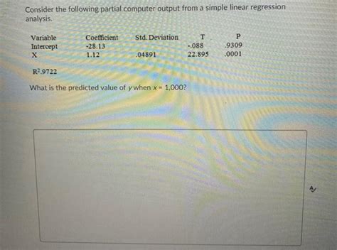 Solved Consider The Following Partial Computer Output From A