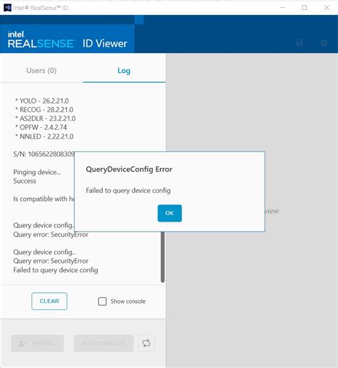 Firmware ERRO What Do I Do Issue IntelRealSense RealSenseID GitHub
