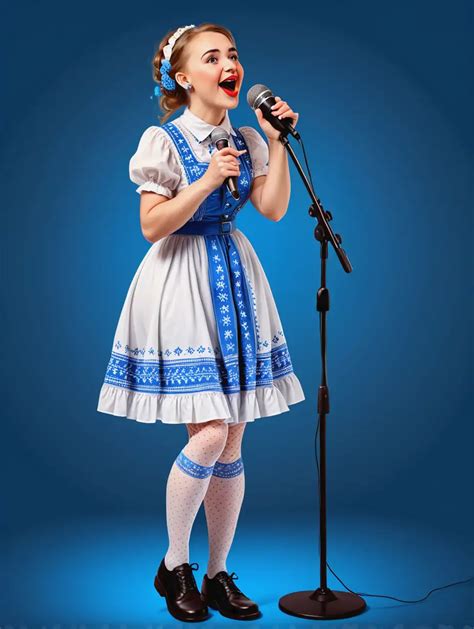 Fulllength Clip Art Girl Singer In Traditional Belarusai Image Prompt Expansionian Clothing