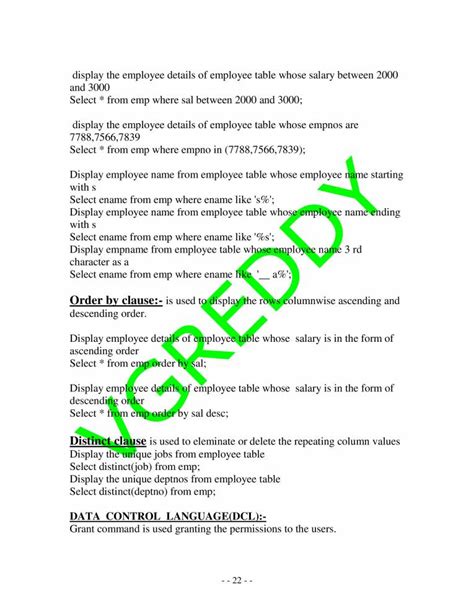 ORACLE SQL PLSQL Notes LearnPick India