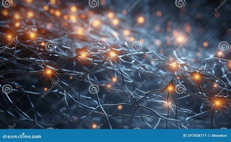 Abstract 3d Rendering Of Chaotic Network Structure Futuristic Technology Style Background Stock