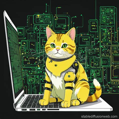 Cute Robotic Cat Coding Stable Diffusion Online Cute Robotic Cat Coding Stable Diffusion Online