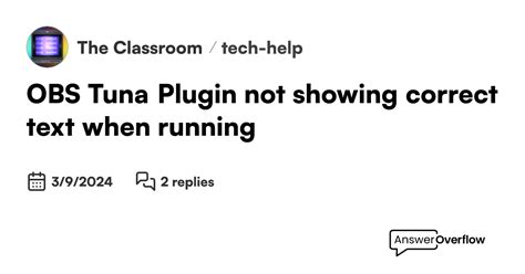 Obs Tuna Plugin Not Showing Correct Text When Running 📼 Addies Analog Emporium 🌐