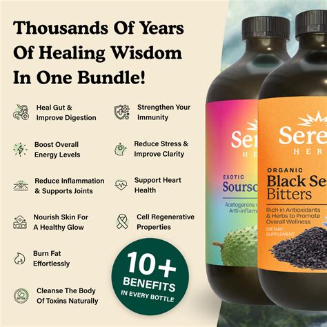 Soursop Bitters And Black Seed Bitters Bundle Serene Herbs