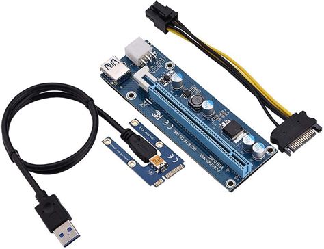 Amazon Com ASHATA 1x To 16x Mini PCI E Adapter 6 Pin PCI E Riser Adapter Riser Adapter Card