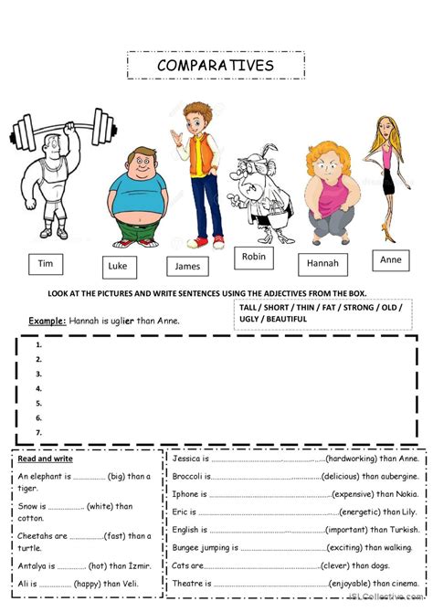 Comparative Adjectives Activities Comparative Adjectives Activities