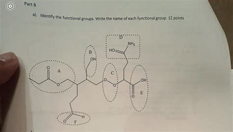Part Ba ﻿identify The Functional Groups Write The