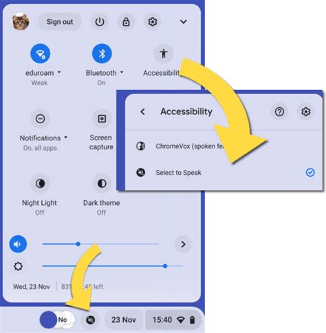 Using Select To Speak With A Scottish Voice On A Chromebook