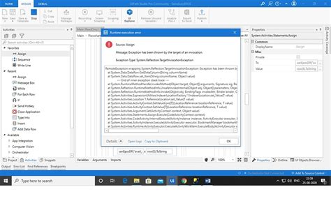 Getting Error Assign Exception Has Been Thrown By The Target Of An Invocation Page 2 Help