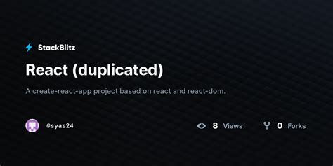 React Duplicated Stackblitz
