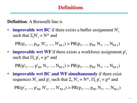 Ppt Chapter 8 Performance Analysis And Design Of Bernoulli Lines Powerpoint Presentation Id