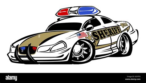 Sheriff Car Hot Rod Cartoon Stock Photo Alamy