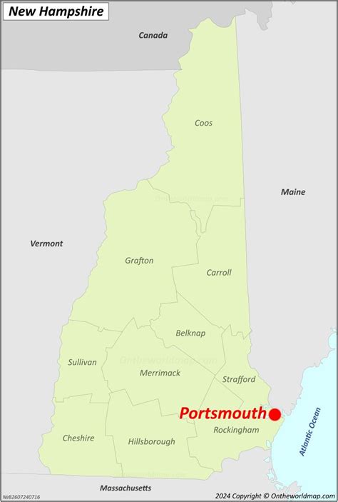 Portsmouth Location On The New Hampshire Map Portsmouth Nh