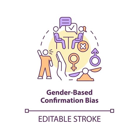 Premium Vector Genderbased Confirmation Bias Concept Icon