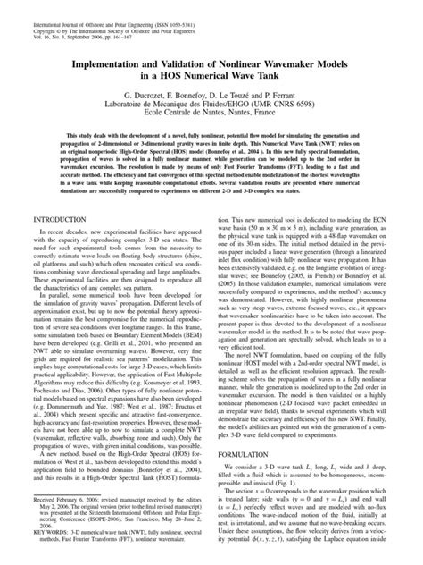 ducrozet 等 implementation and validation of nonlinear wavemak pdf